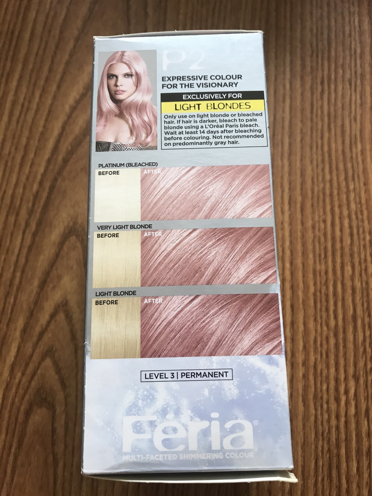 L'Oréal Feria Multi-Faceted Shimmering Hair Color Colour P2 Smokey Pink ...