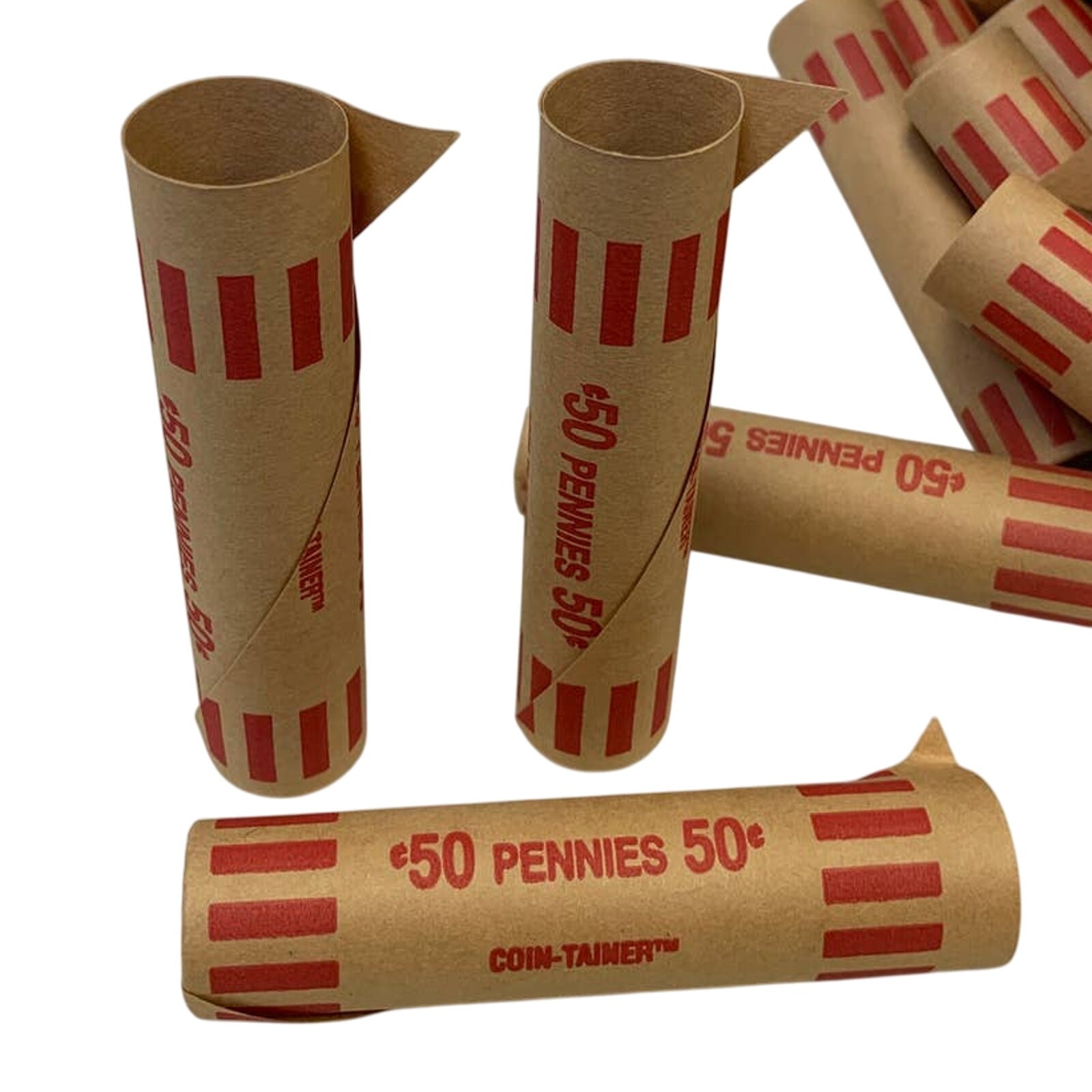 Lot of 75 New Crimped End Brown Paper Penny Pennies Wrappers Tubes ...