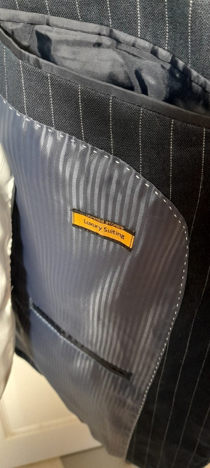 Dunnes Striped Linen Boating Blazer Regatta Navy 42R Summer Holiday ...