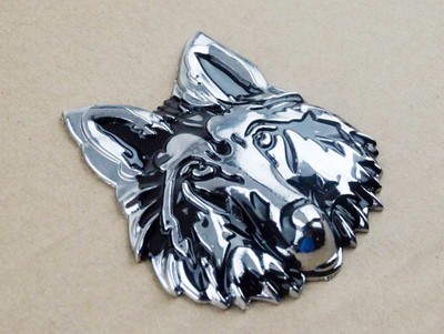 3D Metal Wolf Head Badge Emblem Decal Sticker Auto Car Motorcycle Fuel ...