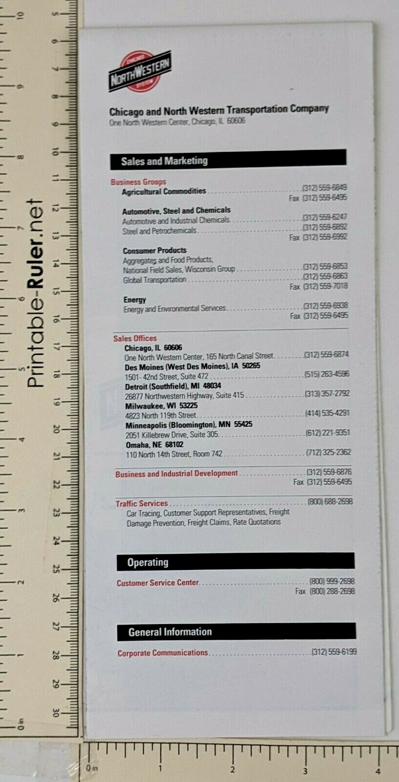 Chicago and North Western Transportation Co System Map Railroad Railway ...
