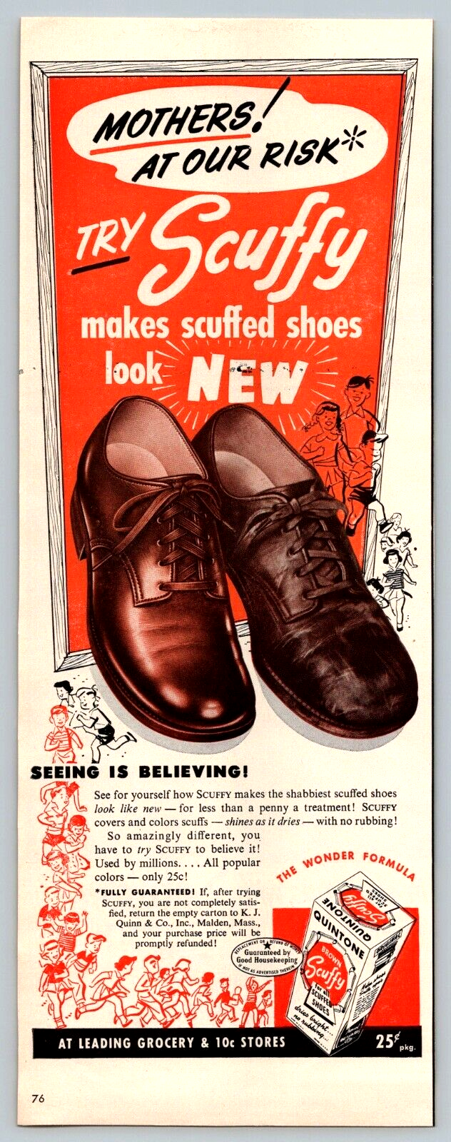 1952 Scuffy Shoe Polish 5"x13.5" Print Ad (B) | eBay