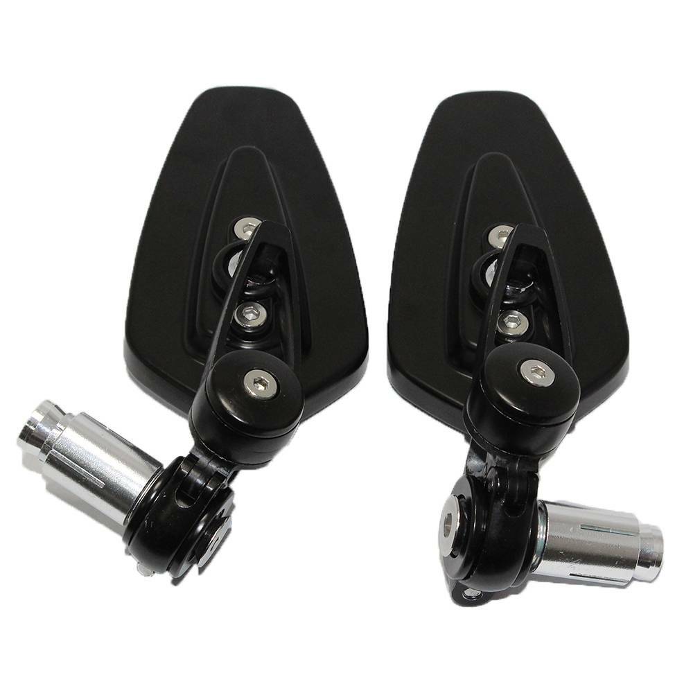 Motorcycle 7/8" Bar End Rearview Side Mirrors Black For Yamaha MT 03 MT ...