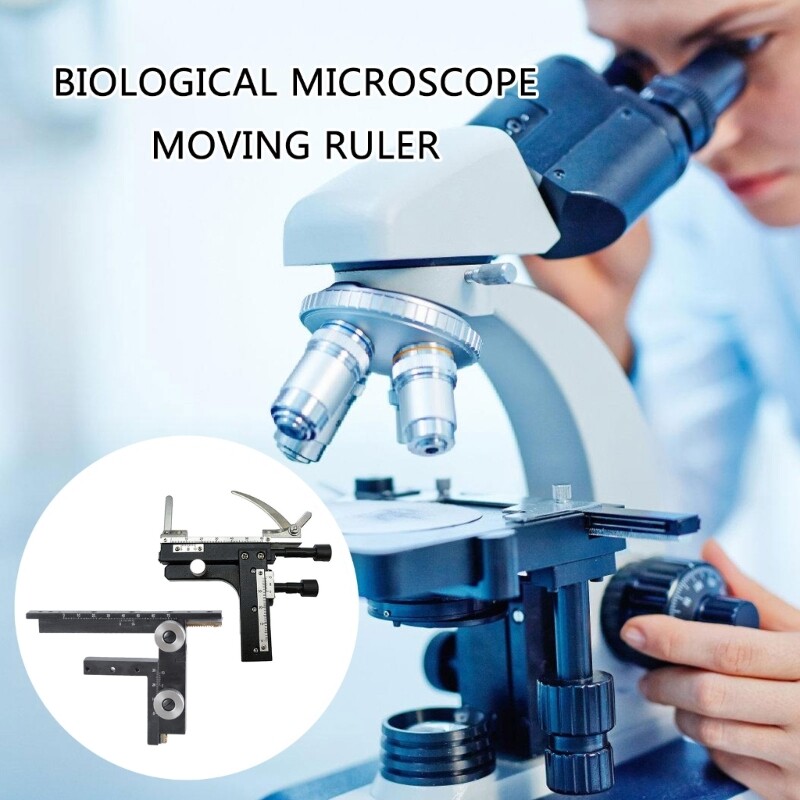 Biological Microscope Stage Moving Ruler Mechanical Movable Caliper ...