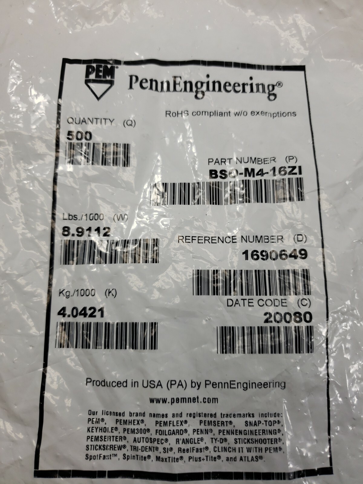 M4 X 16 STL BLIND THRDED STAND-OFF Z/C PEM BSO-M4-16ZI bag of 500 | eBay