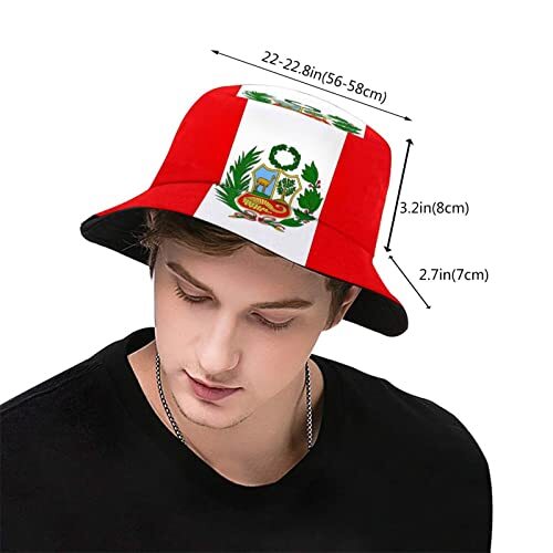 Fashion Peru Flag Bucket Hat Peruvian Fisherman Hat Summer Wide Brim ...