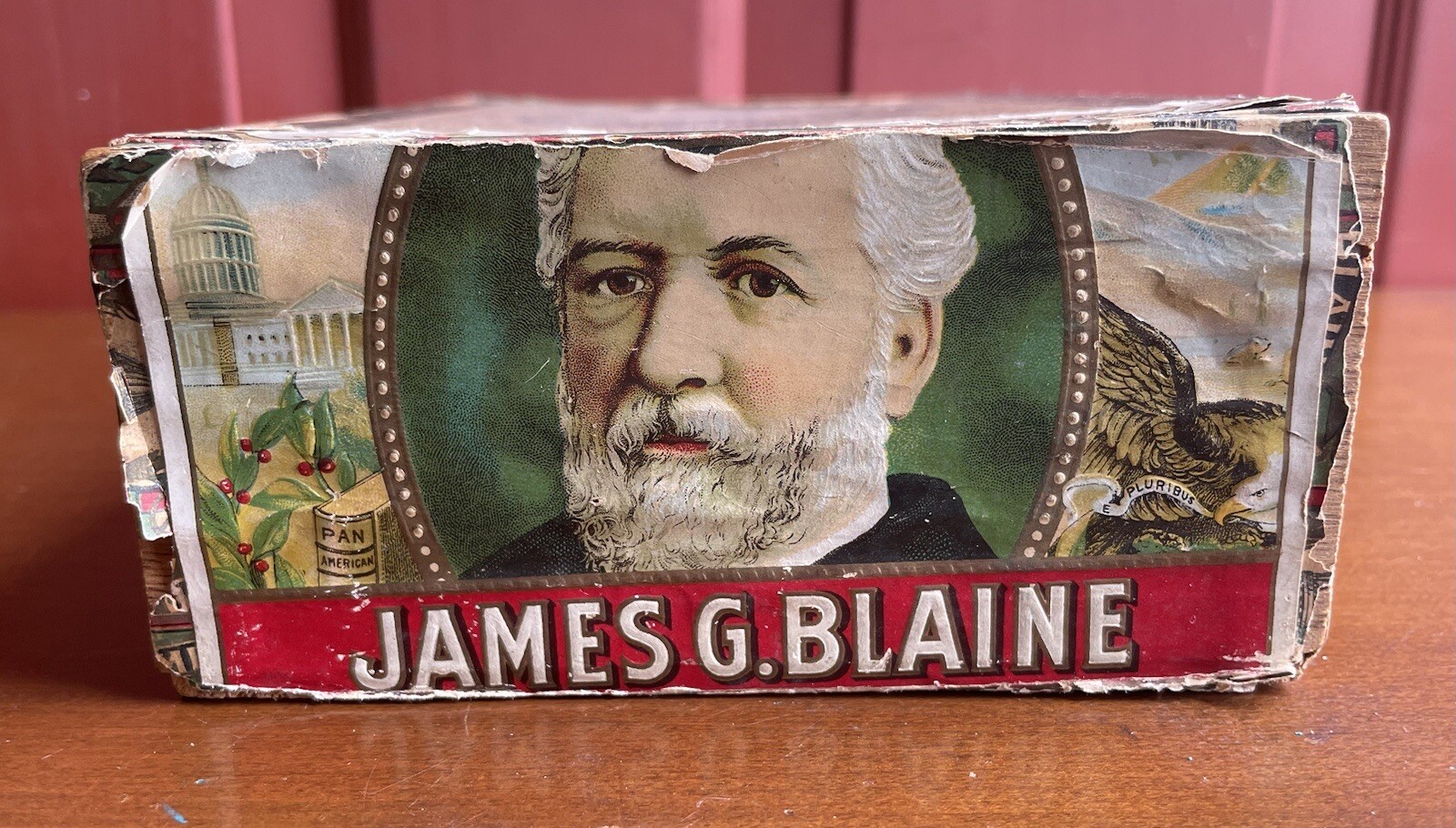 Antique James G Blaine Knickerbocker Cigar Box Empty Tobacco Maine ...