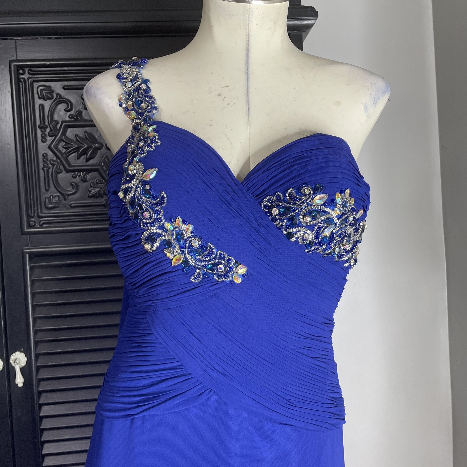 Alyce Paris Royal Blue Prom Pageant Formal Beaded Rhi… - Gem