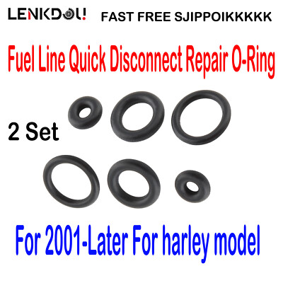 2 Set Fuel Line Quick Disconnect Repair O-Ring Kits For Harley Model ...