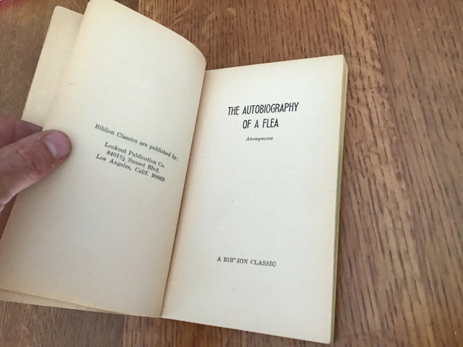 PULP SLEAZE Paperback: THE AUTOBIOGRAPHY OF A FLEA anonymous BC 104 | eBay