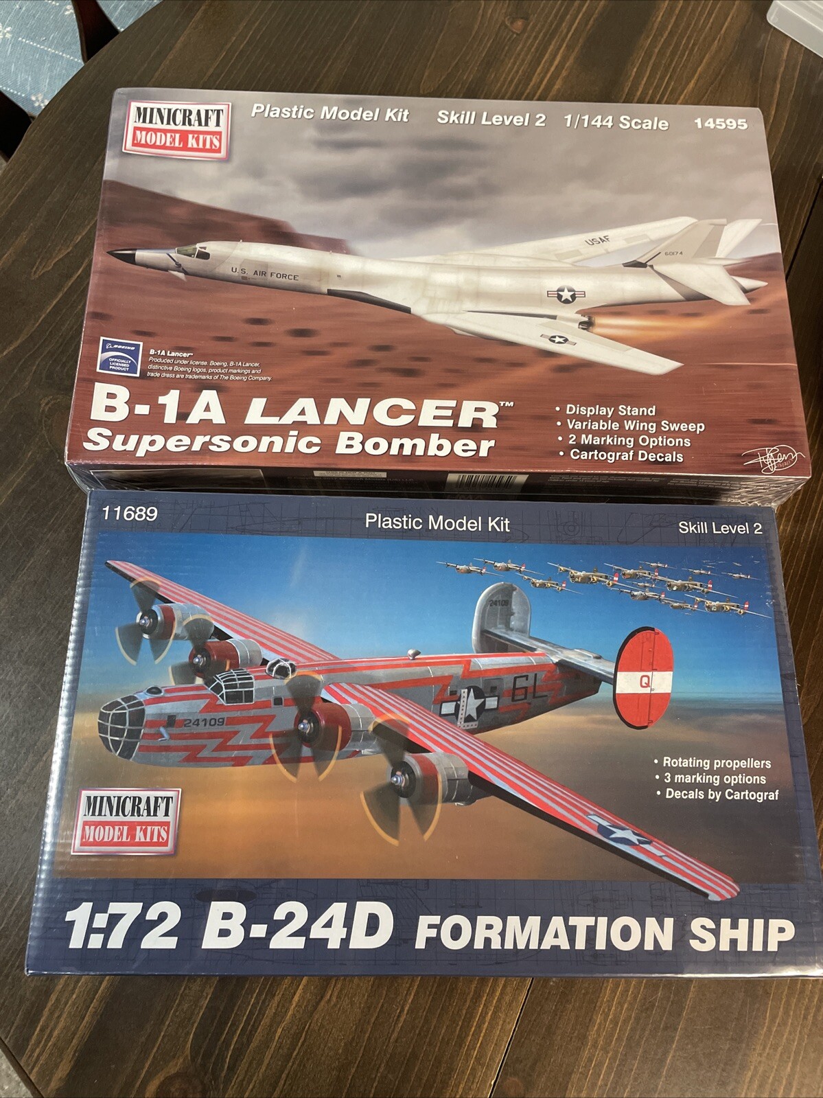 Lot Of (2) Minicraft Model Kits. See Description B-24D & B-1A. Sealed ...
