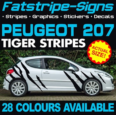 to fit PEUGEOT 207 GRAPHICS STRIPES DECALS STICKERS CAR VINYL GTI PUG 1 ...