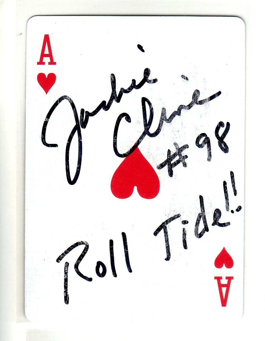 JACKIE CLINE ALABAMA UNIVERSITY AUTOGRAPHED PLAYING CARD DOLPHINS | eBay