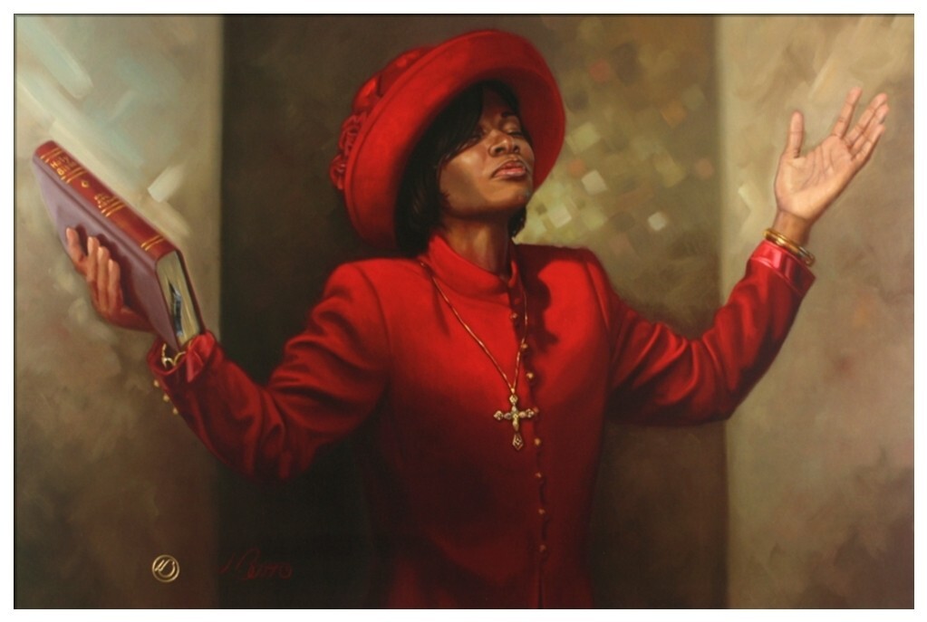 Black Woman Praying Art