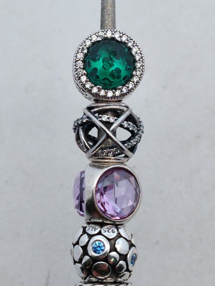 Lot of 6 Sterling Silver PANDORA Charms Beads All Different Designs ...