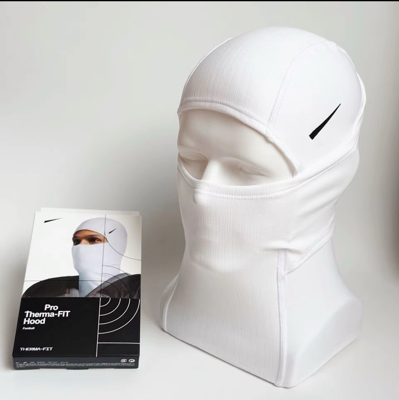 Nike Pro Therma-Fit Hyperwarm Hood Ski Mask White Balaclava Face Mask ...