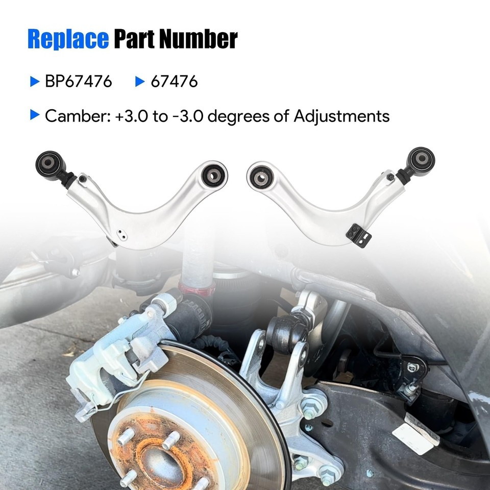 2 Pcs Rear Forged Alignment Camber Arms Pair Kit Adjustable Camber Arms ...