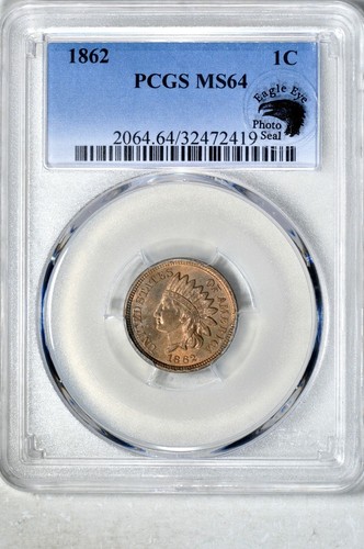 1862 1C Indian Cent PCGS MS64 (PHOTO SEAL) | eBay