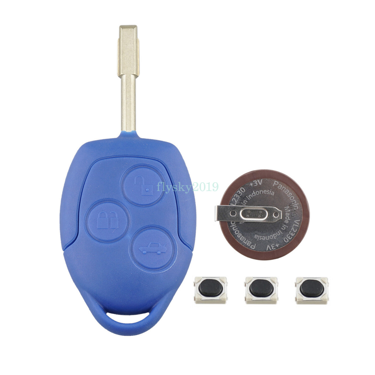 3 Button Blue Key Fob Case For Ford Transit MK7 2006-2014 ...