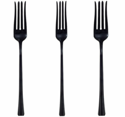 Black heavy duty Disposable plastic serving fork For All Occasions 3 ...