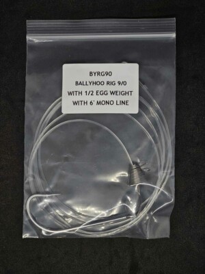 Ballyhoo Pin Rig 1/2 oz Sinker With Leader Marlin Wahoo Dorado Dolphin ...