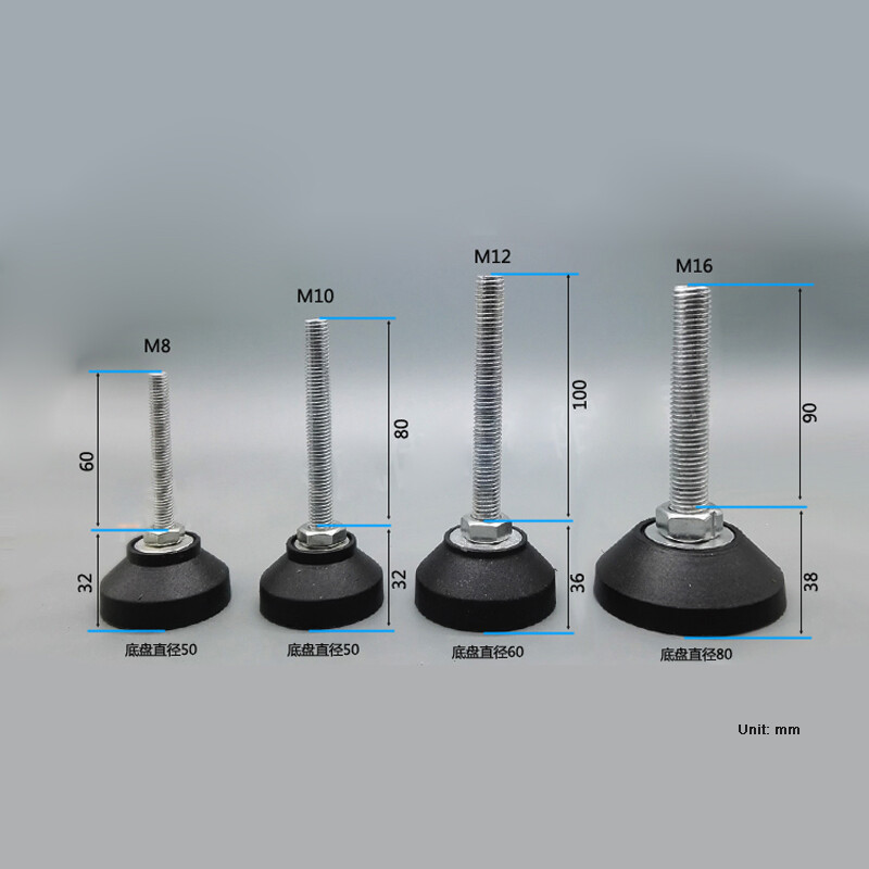 4x Levelling Machine Feet M8 M10 M12 M16 Thread Adjustable Foot Cups ...