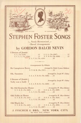 I Dream Of Jeanie Sheet Music SSAA Chorus Piano 1930 Foster Nevin ...