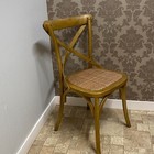 Farmhouse Rustic Cross-Back Dining Chair Elm Wood Rattan Seat Café ...