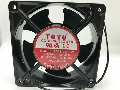 1 PCS TOYO Fan T30S 18/17W AC220/240V 12038 12CM 2 Wire COOLING BLOWER ...