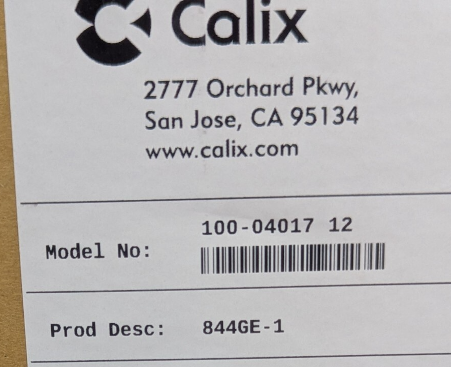 Calix 844GE-1 Fiber GPON ONT Router GigaCenter-100-04017-New In Box-Lot ...