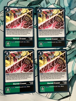 4x Hornet Eraser BT19-096 C (Playset) Digimon Release Special Booster 2 ...