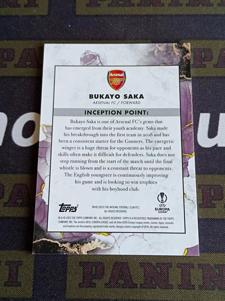2022-23 Topps Inception UCC Bukayo Saka Succession Arsenal FC England ...