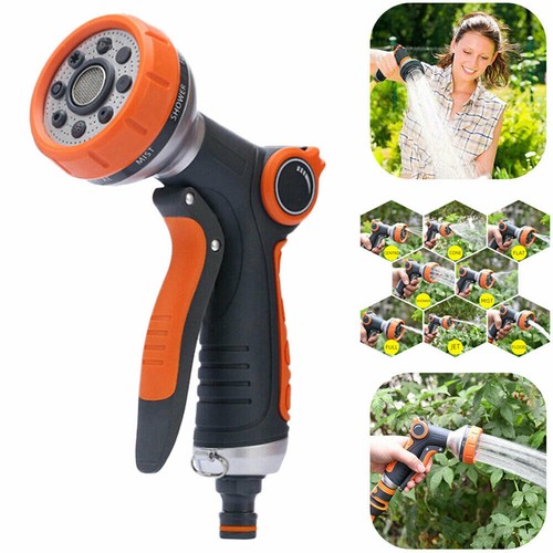 8 Water Function Spray Gun Jet Hose Pipe Nozzle Outdoor Garden Wash ...