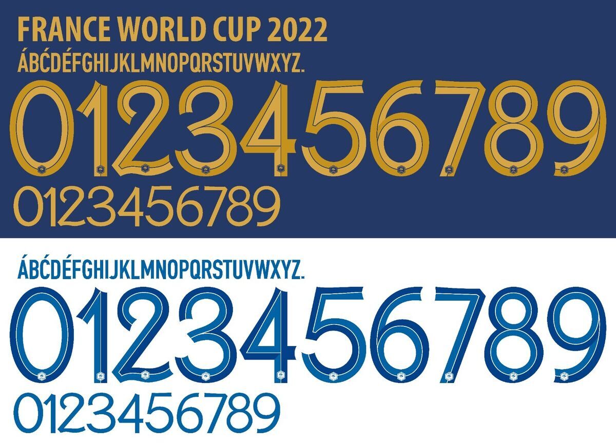 Official France Home 2022 Name & Number Set World Cup Player Print w/o ...