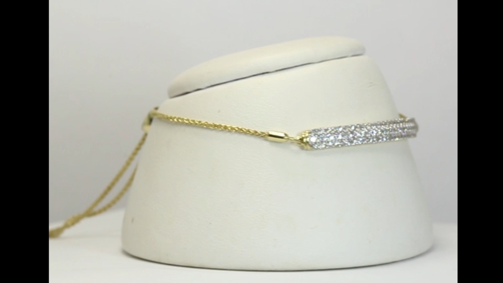 Diamond Bar Bolo Clasp Bracelet 1.0CT G-H Color 14K Multi Tone Gold ...