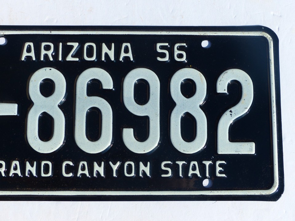 Unused 56 1956 Arizona Pass. Car License Plate # V-86982 "Grand Canyon ...