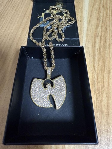 Wu-Tang Gold Logo Pendant Necklace King Ice Chain | eBay
