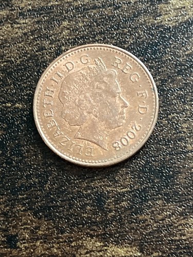 2008 UK United Kingdom Great Britain 1 Penny One Cent Actual Coin ...