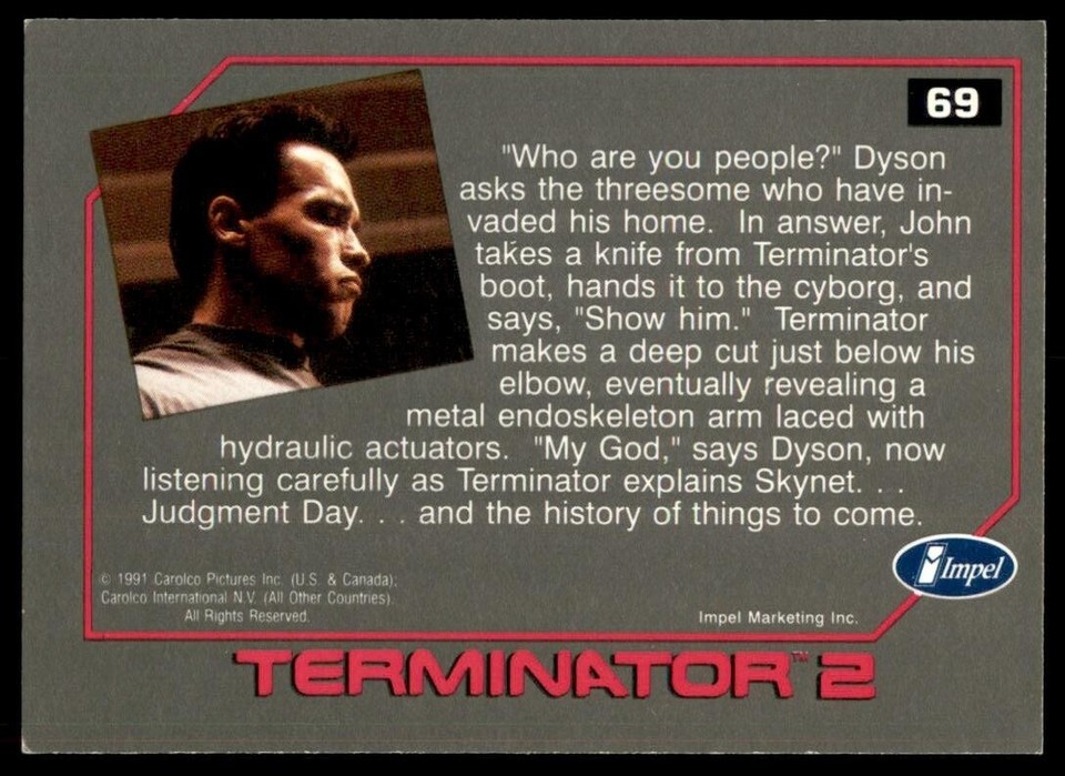 1991 Impel Terminator 2 #69 Maybe This Will Convince Dyson To Help | eBay
