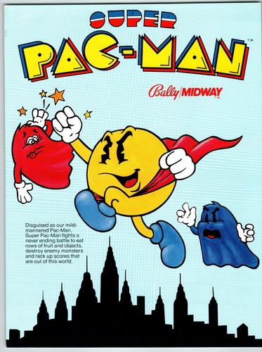 Super Pac-Man Video Arcade Game FLYER Original Retro Art Promo 1982 8.5 ...
