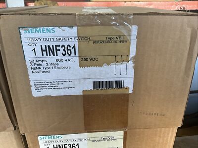 Siemens Heavy Duty Safety Switch 30A 600V | HNF361 | | eBay