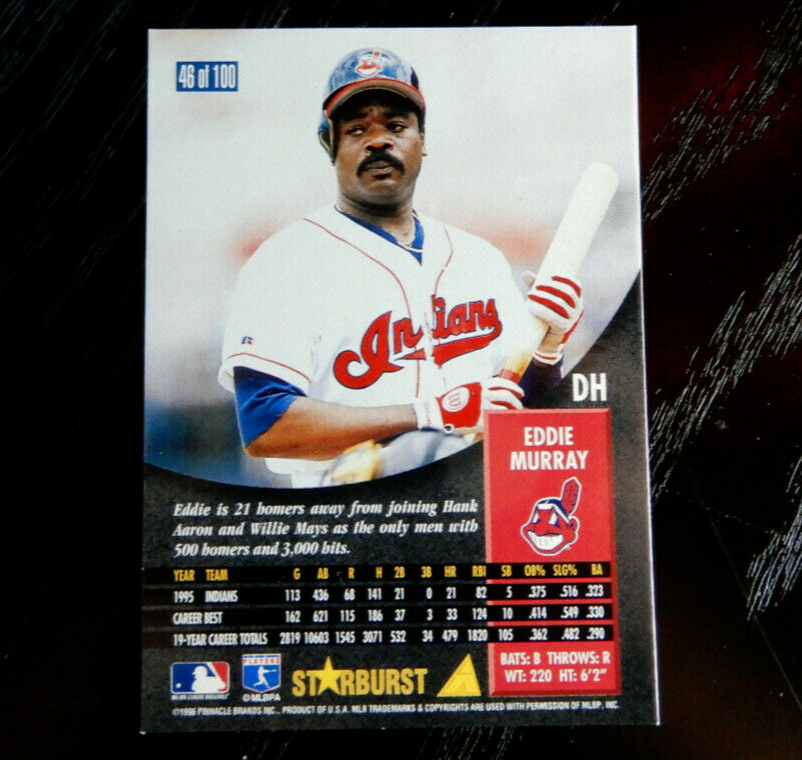 Eddie Murray #46 HOF 1996 Pinnacle Starburst + and Starburst Artist ...