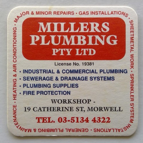 Millers Plumbing 19 Catherine St Morwell 51344322 Coaster (B269-185) | eBay