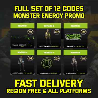 Call of Duty Black Ops 6 Monster Energy FULL SET Code Operator Skin🔥24 ...