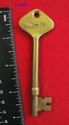 SKELETON KEY - Genuine Antique Brass Nautical Ship Key - More Rare Old ...