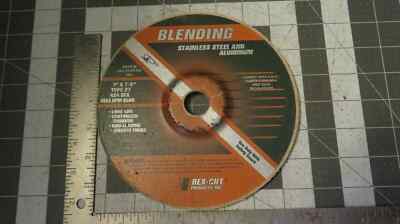 Rex-Cut Type 27 A24 GFX 7" x 7/8" Stainless/Aluminum Blending Wheel ...