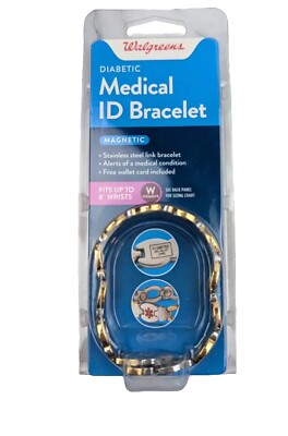 NEW Walgreens Women's Magnetic Diabetic Medical ID Bracelet Large/XL | eBay