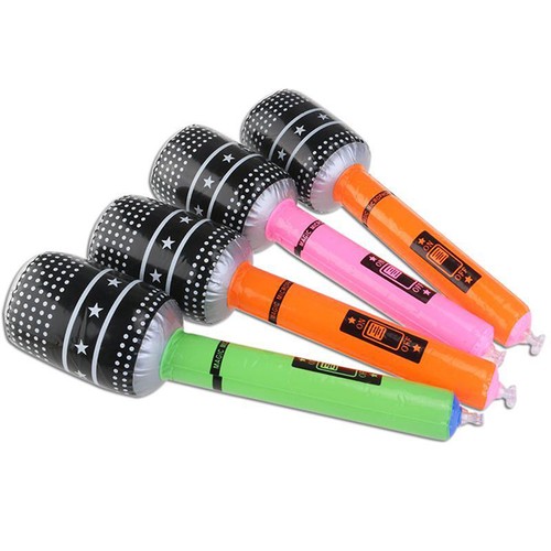 6pcs Blow up Inflatable Plastic Microphone 24CM Party Favor Kids Toy ...