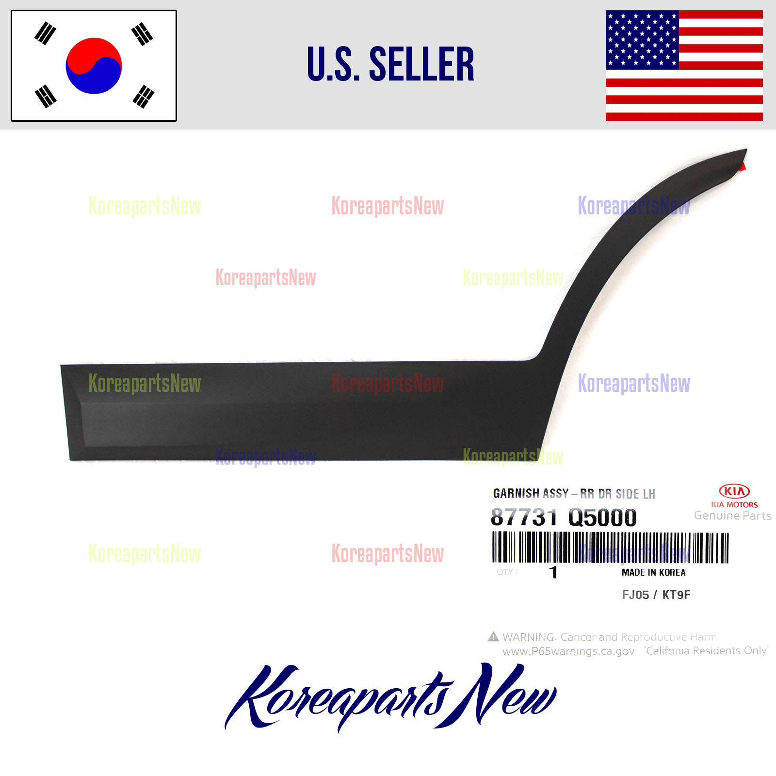 REAR Door Molding Left DRIVER 87731Q5000 ⭐GENUINE⭐ fits Kia Seltos 2020 ...