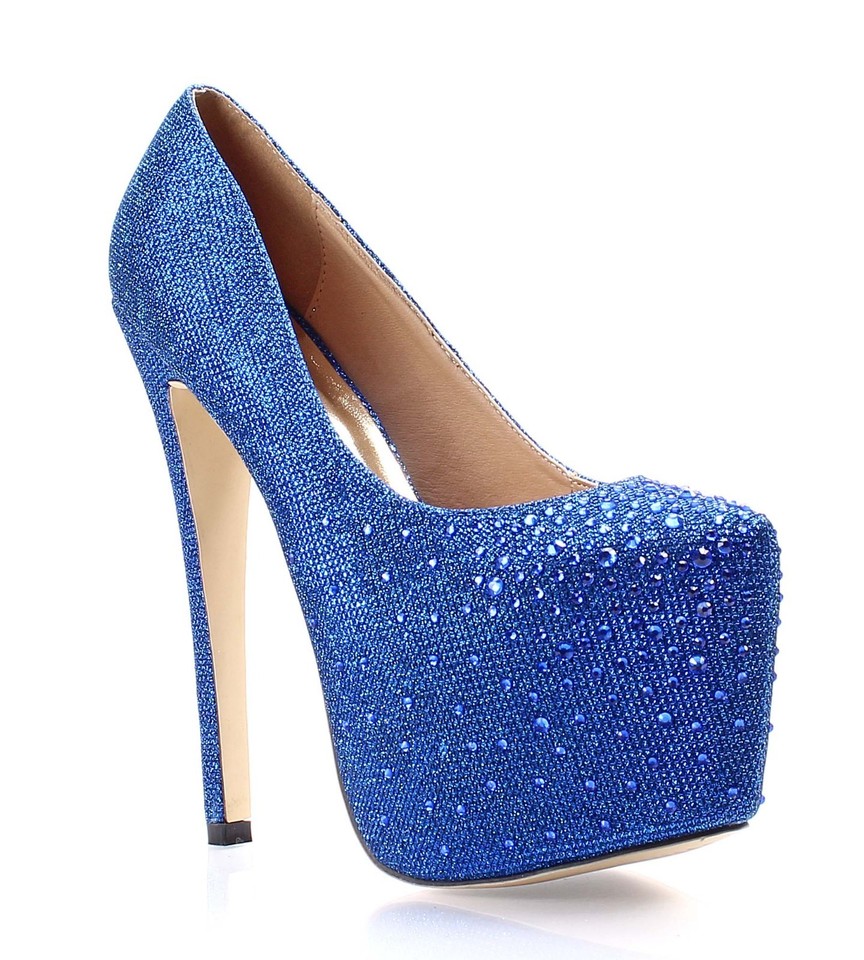 Fashion Slip On Only Blink Blink Ladies Prom Platforms Womens 6.5" High ...